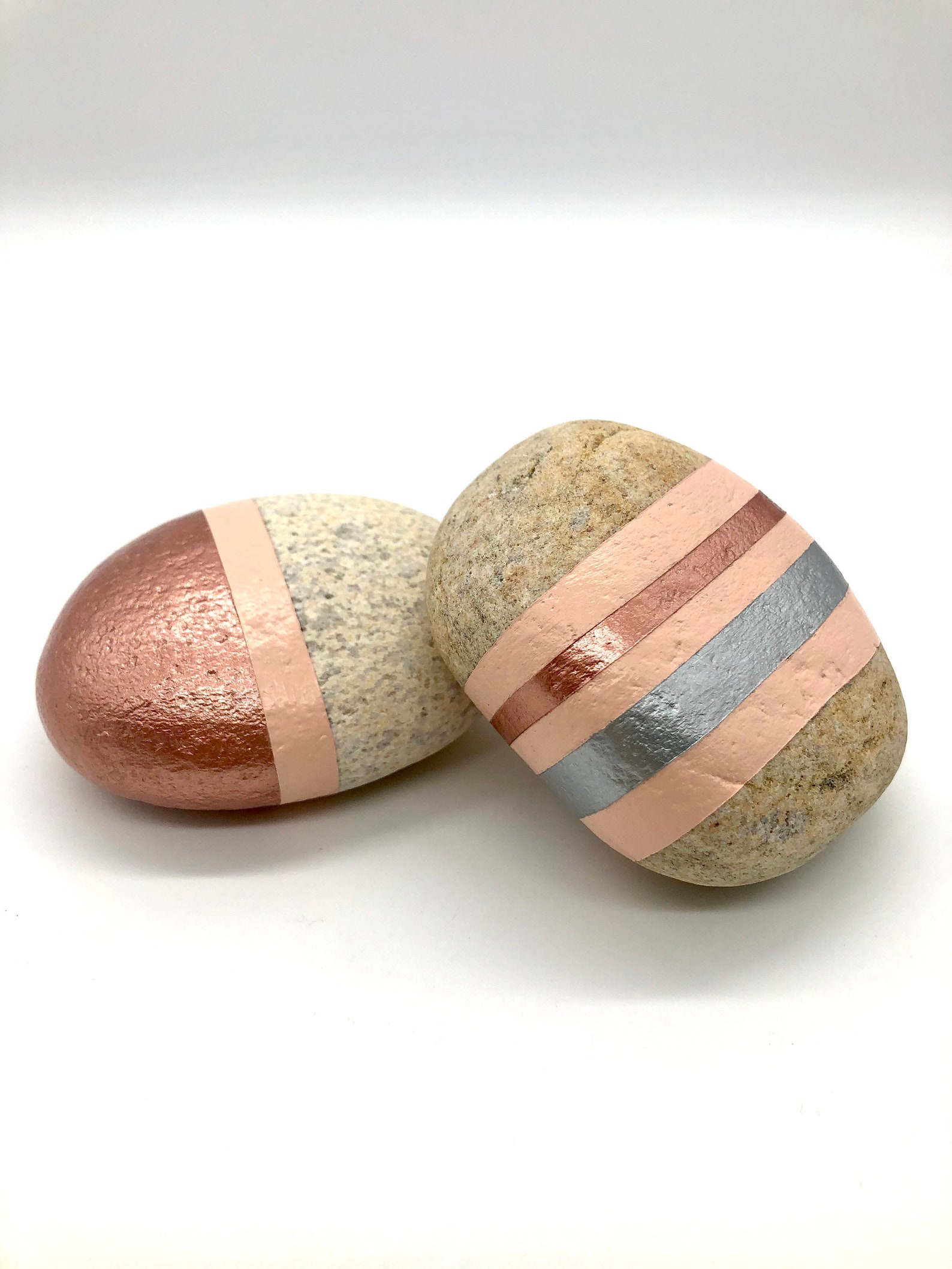 Set of 5 Hand Painted Stones-decorative Stones-art Display-coffee Table ...