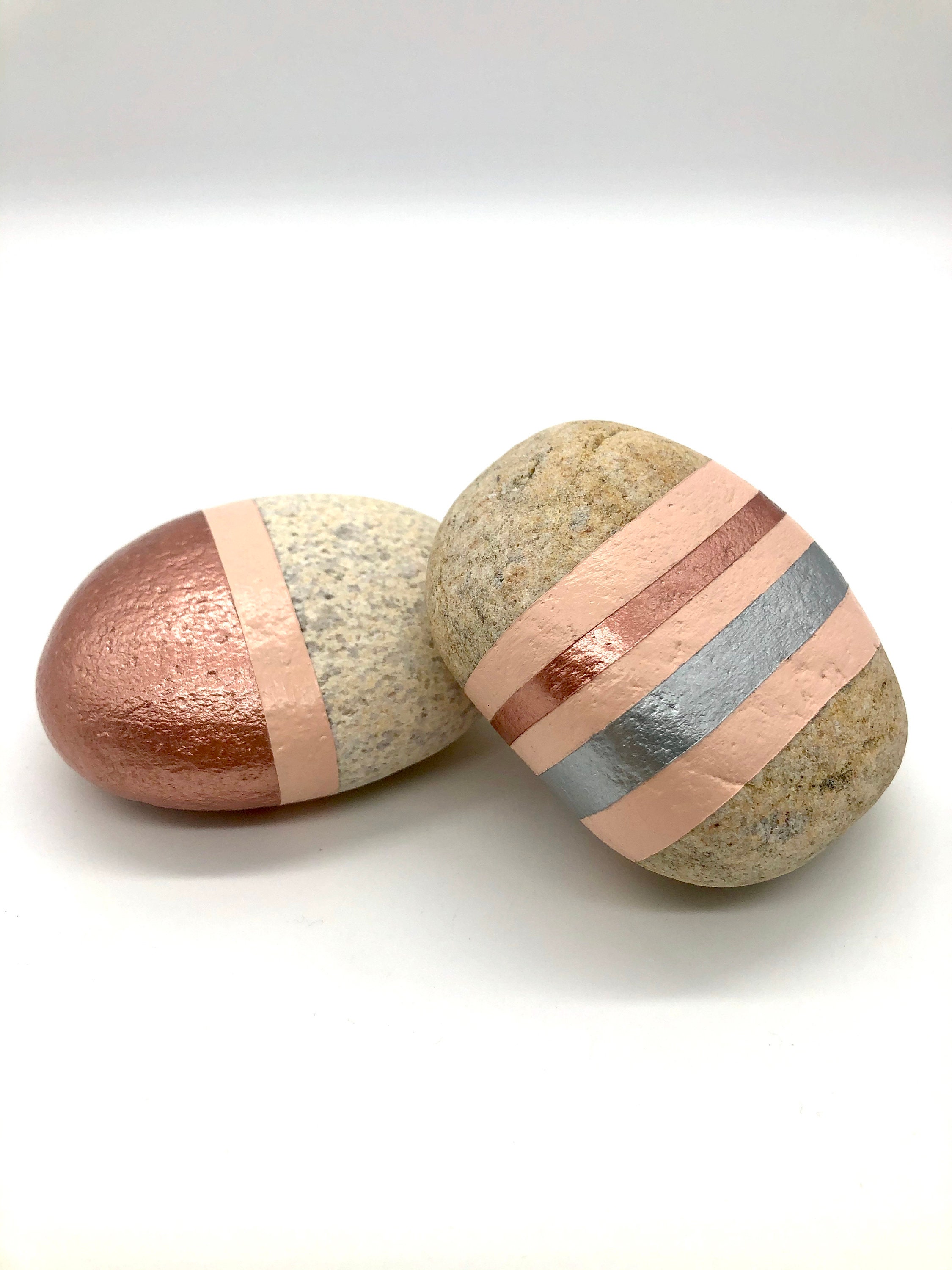 Set of 5 Hand Painted Stones-decorative Stones-art Display-coffee Table ...