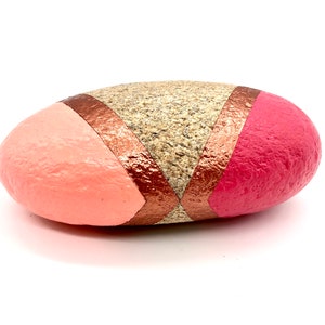 Set of 5 Hand Painted Stones Decorative Stones Art Display Coffee Table ...