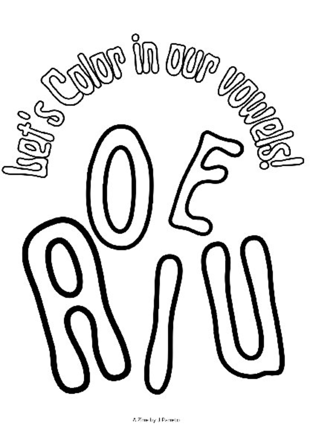 Lets Color in Our Vowels AEIOU A Zine Digital JPEG/PDF - Etsy