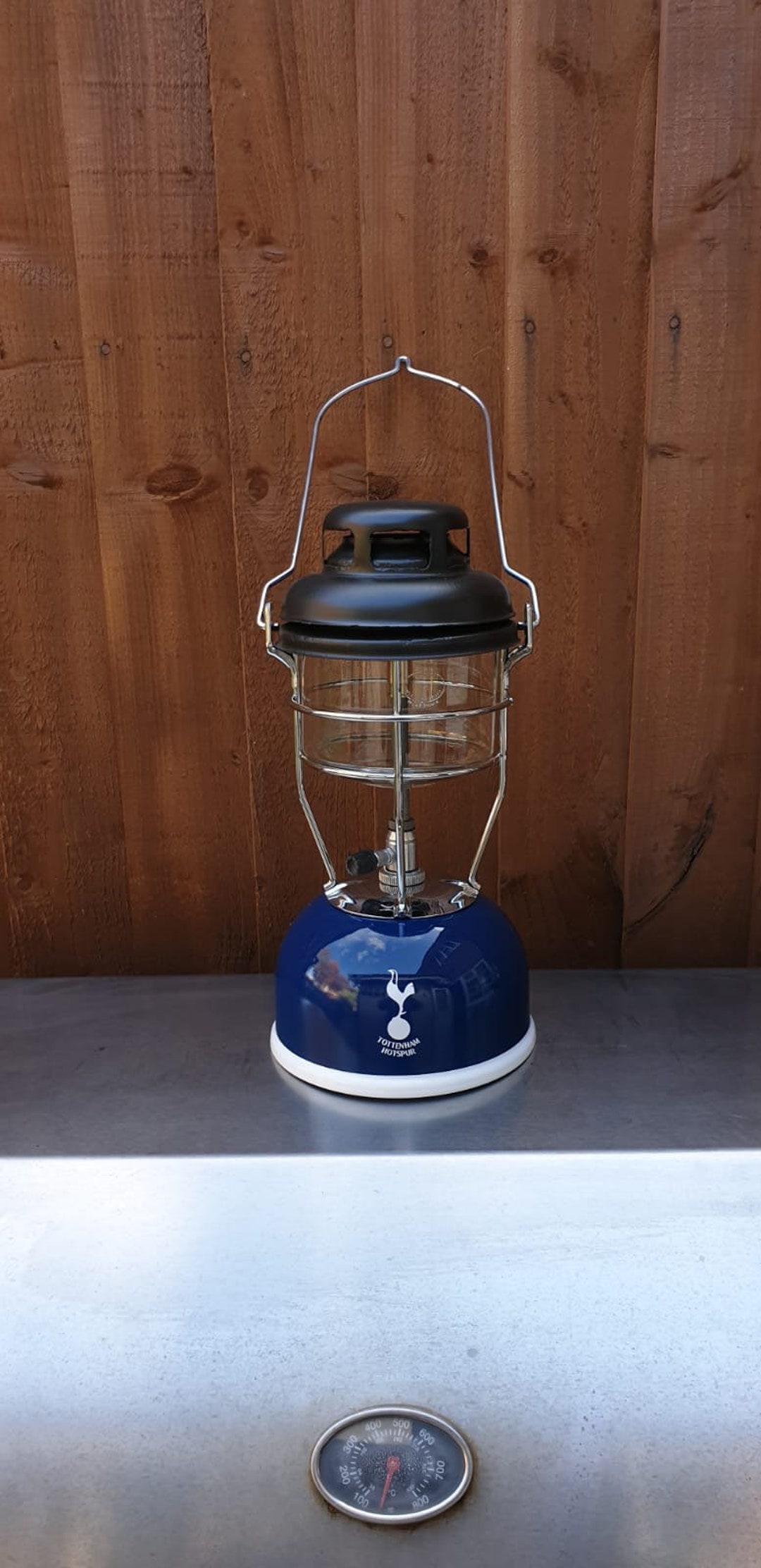 Refurbished Tilley Lamp.finished in Blue With Tottenham Hotspurs Logo ...