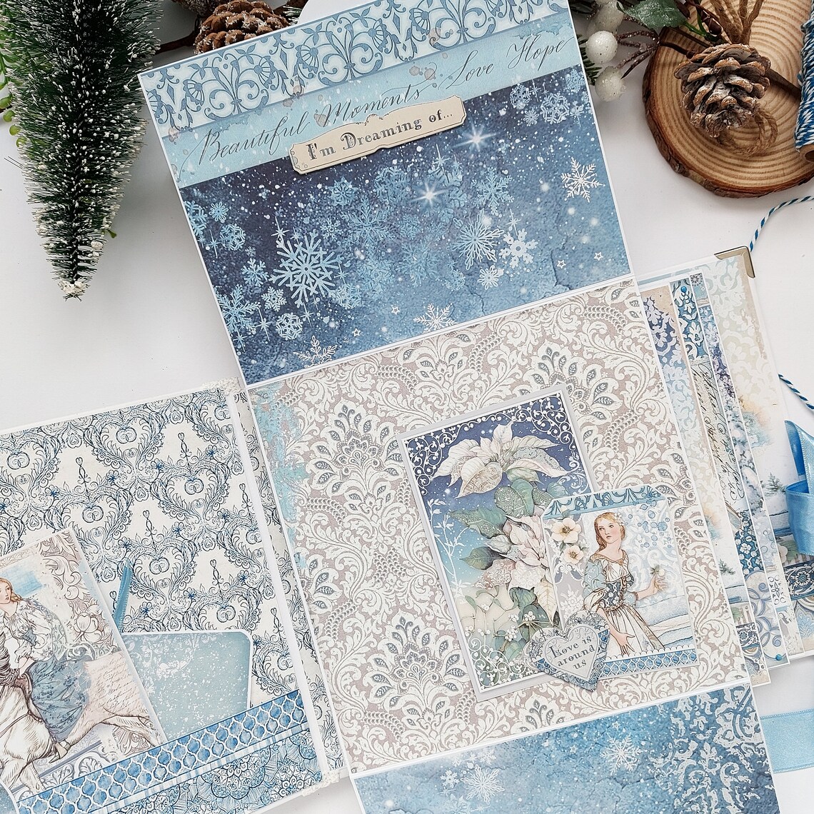 Winter Tales Scrapbook Album, Winter Gift, Christmas Album, Fairy ...