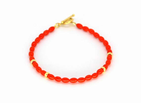 Authentic Italian AAA Red Coral Bracelet Sardinian Coral Bracelet in 14k Gold Filled Handmade Coral Bracelet for Women Anniversary Gift Etsy