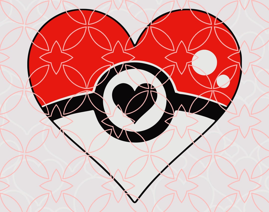 Pokeball Heart Svg Pokelove Svg Pokemon Pokeball Svg Valentine - Etsy ...