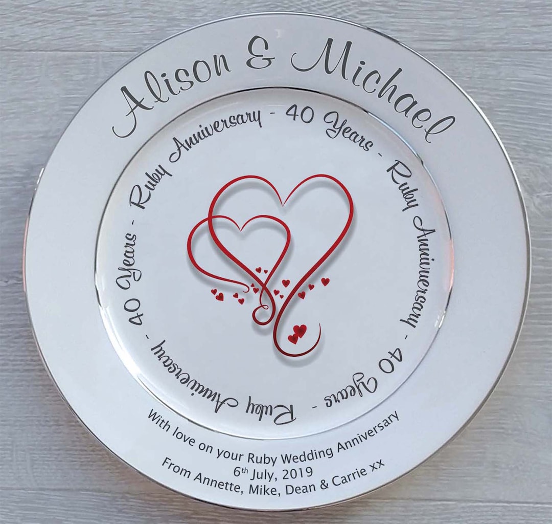 Personalised Ruby Wedding 40th Anniversary Gift Fine Bone - Etsy