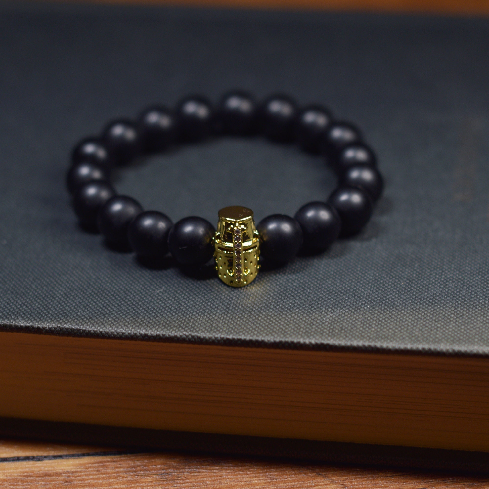 Crusader Knight Templar Bracelet Men,medieval Bracelet Mens,onyx Lava ...
