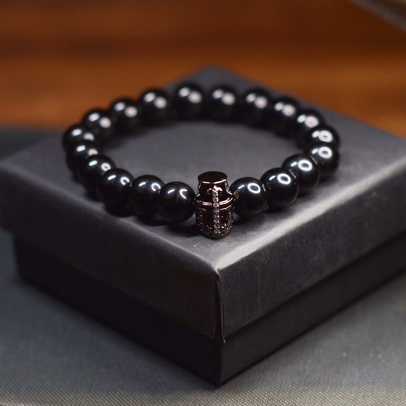 Crusader Knight Templar Bracelet Men,medieval Bracelet Mens,onyx Lava ...