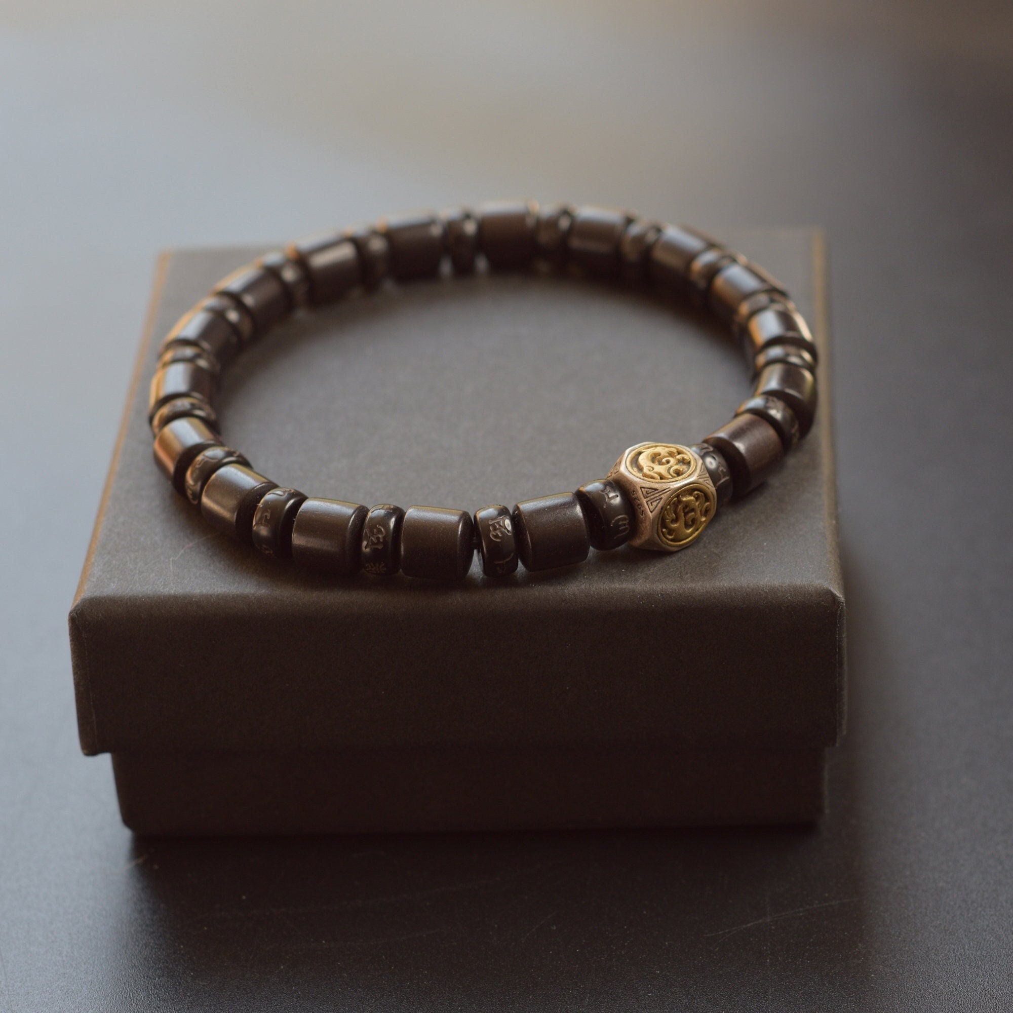 Four Ancient Beasts Carved Sliver Beads Bracelet dragon,tiger,phoenix ...