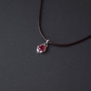 Vintage Ruby Necklace,red Oval Ruby Necklace,925 Sterling Silver ...