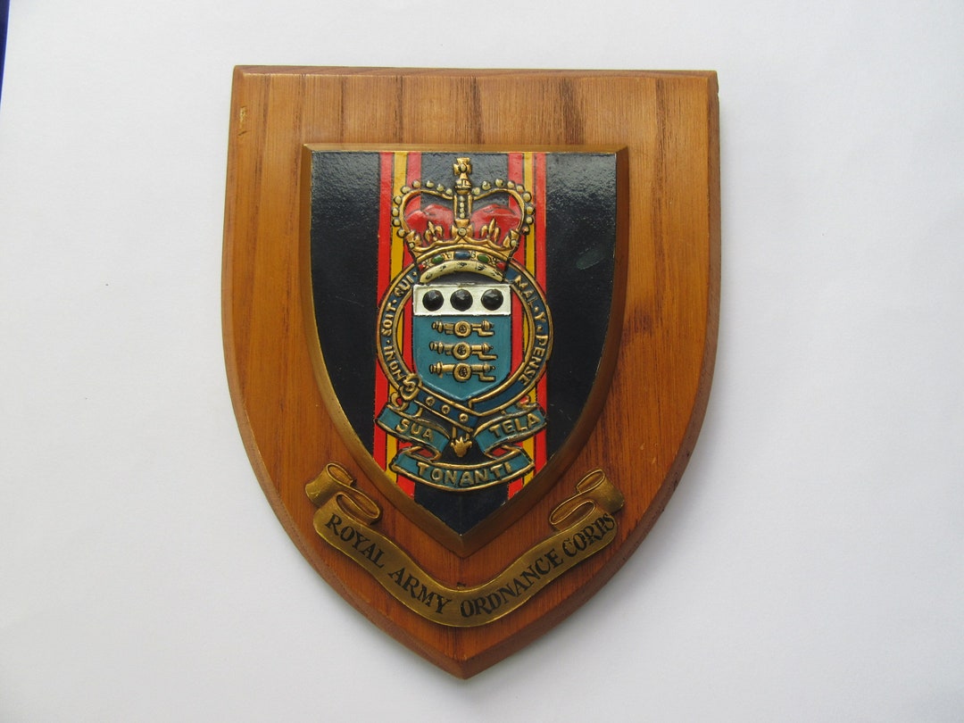 Vintage Royal Army Ordnance Corps Military Shield Wall Plaque - Made in ...