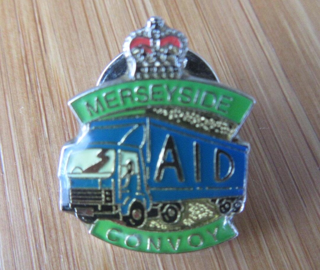 Vintage Merseyside Aid Convoy Pin Badge in Good Condition - Etsy