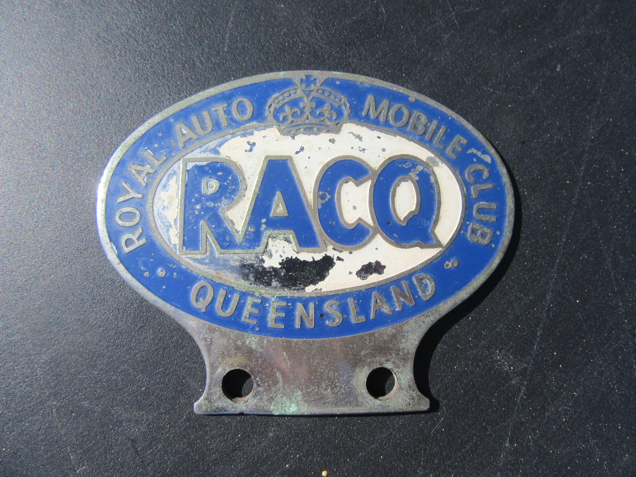 RACQ Royal Auto Mobile Club Queensland Australia Motor Car Badge Enamel ...