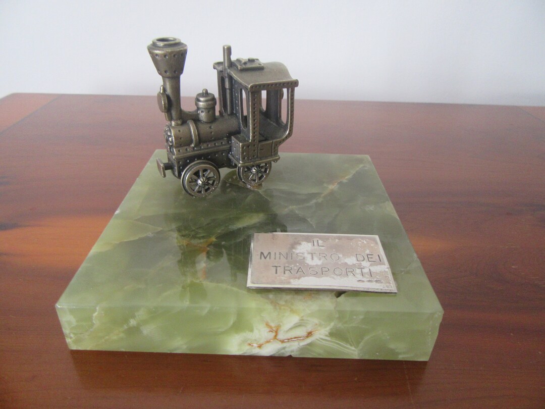 Silver Model Steam Locomotive 81g on a Marble Plinth - Etsy
