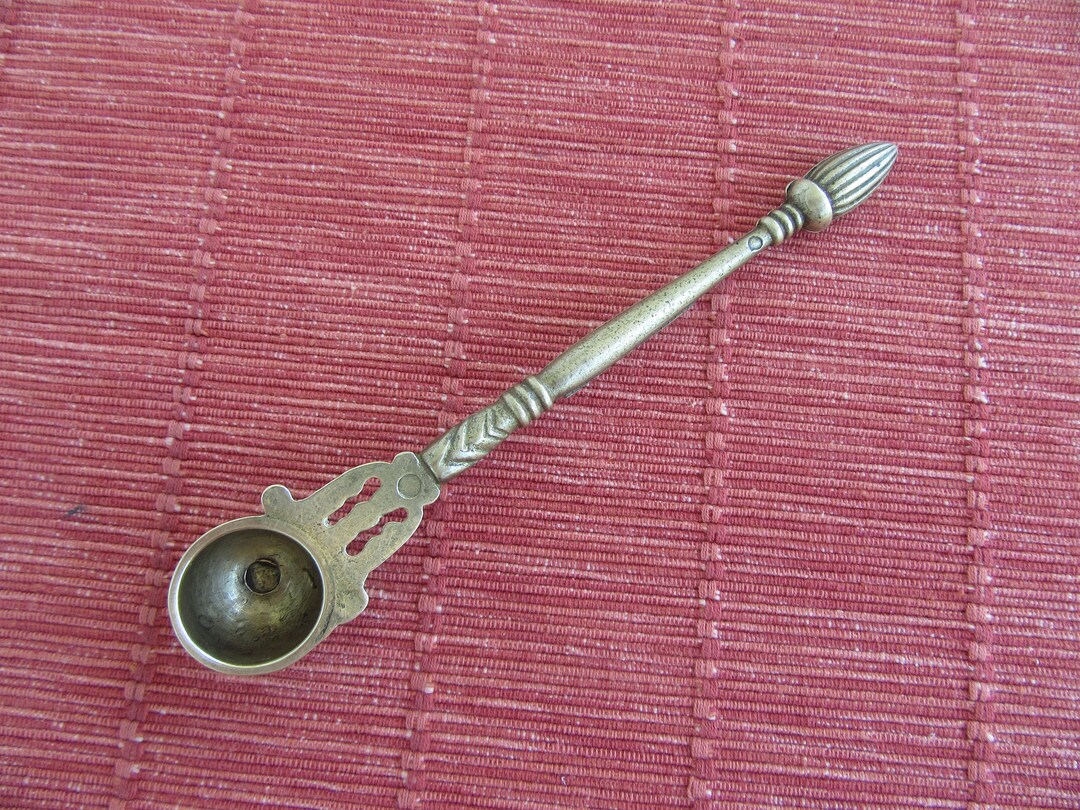 Vintage Ornate Solid Brass Puja Spoon. - Etsy UK