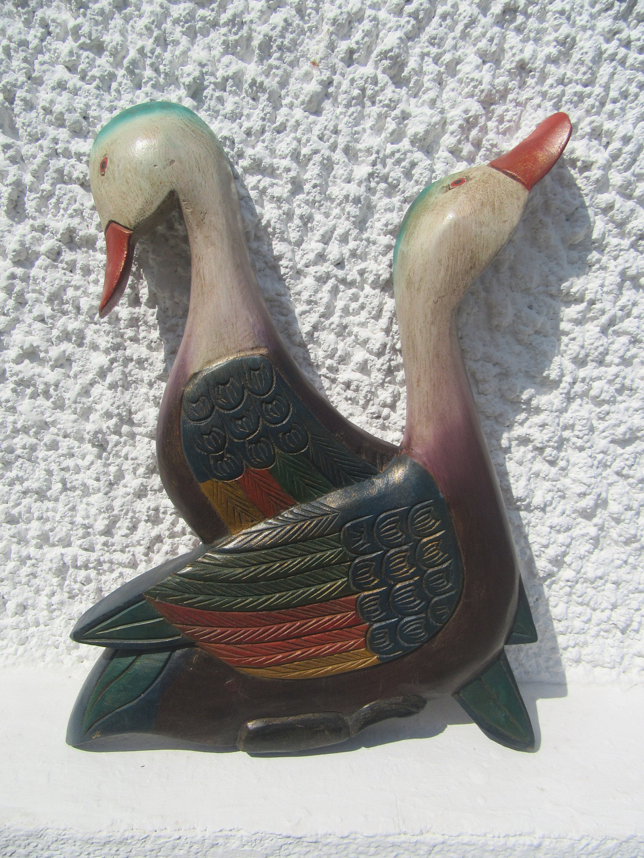 Vintage Carved Wooden Duck Plaque, Hand-painted Bird Wall Decor - Etsy