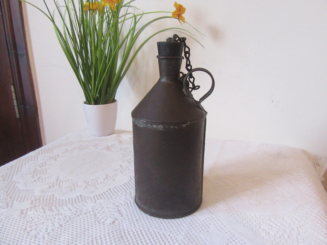 Antique 1900s Paraffin Can, Primitive Oiler With Wooden Stopper - Etsy