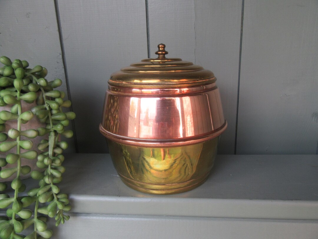 Vintage Brass and Copper Tea Caddy. Kitchen Decoration. - Etsy