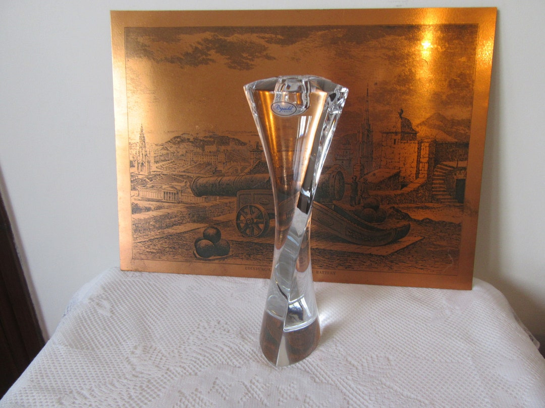 Rogaska Crystal Glass Twisted Candlestick Candle Holder Modern Design ...