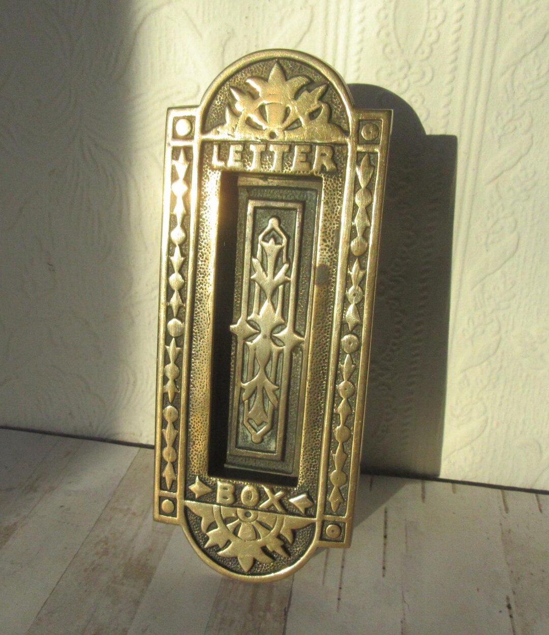 1920s-30s Art Deco Upright Brass Letter Box Reclaimed Architectural ...