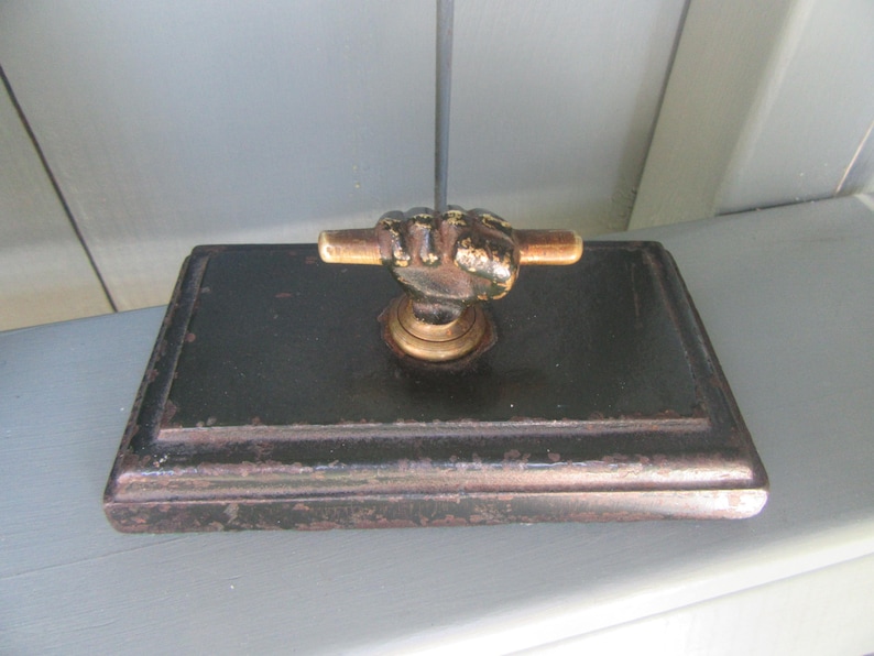 C1800 Victorian Paperweight Bronze & Cast Iron. Clasped Fist Holding a ...