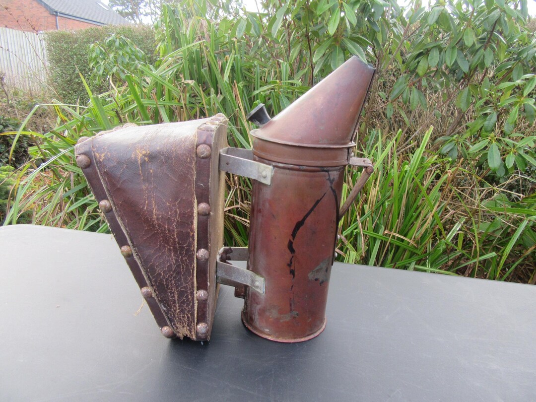 Vintage Beehive Smoker - Copper, Leather and Wood With Bellow - BEE ...