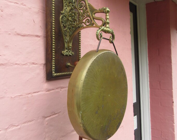 C1890. Antique English Brass Dinner Gong, by William Tonks & Sons ...