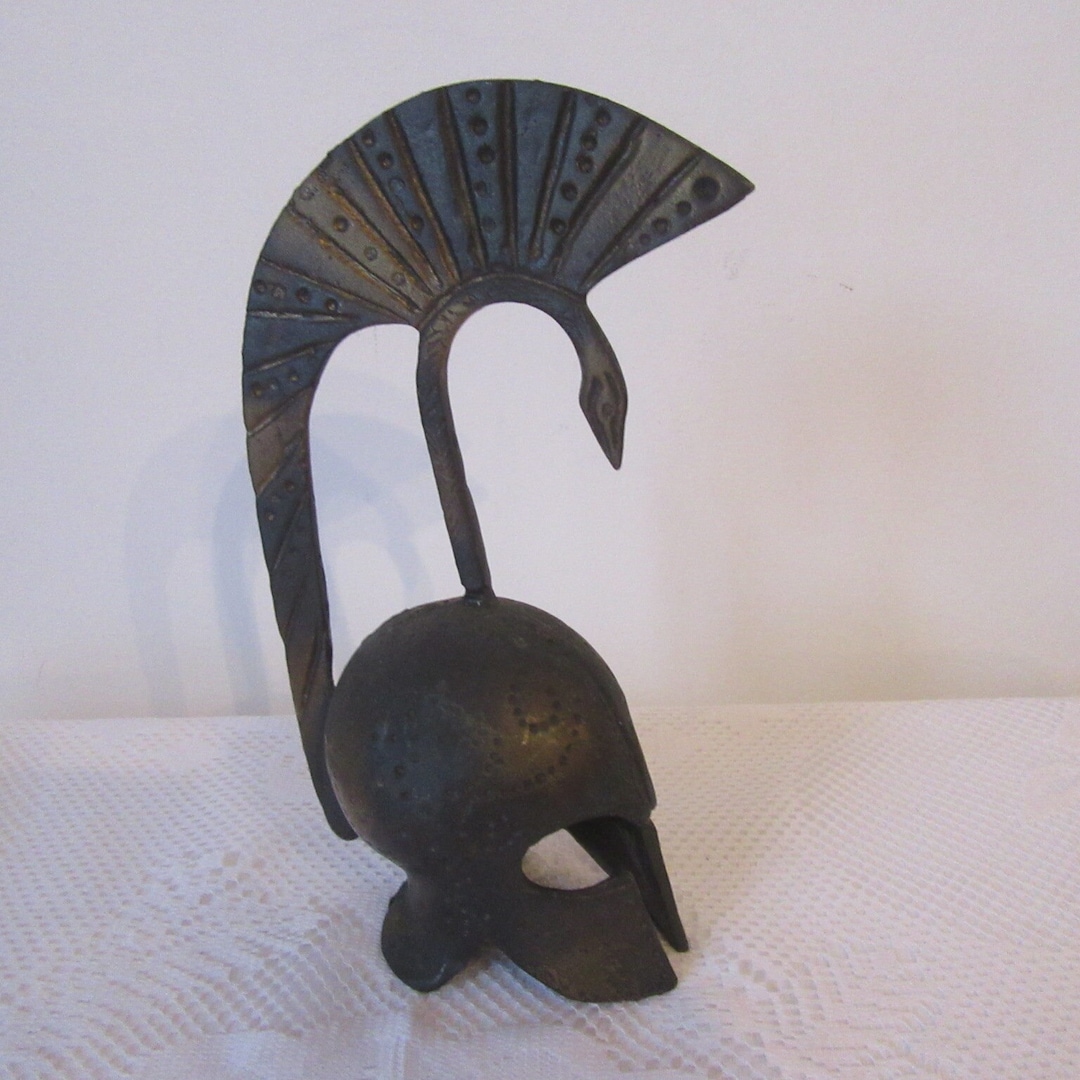 Roman Trojan Gladiator Warrior Serpent Helmet Bronze Style Hand Bell - Etsy