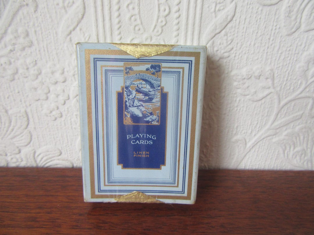 Sealed Vintage Linen Finish Playing Cards, English Canal Scene - Etsy