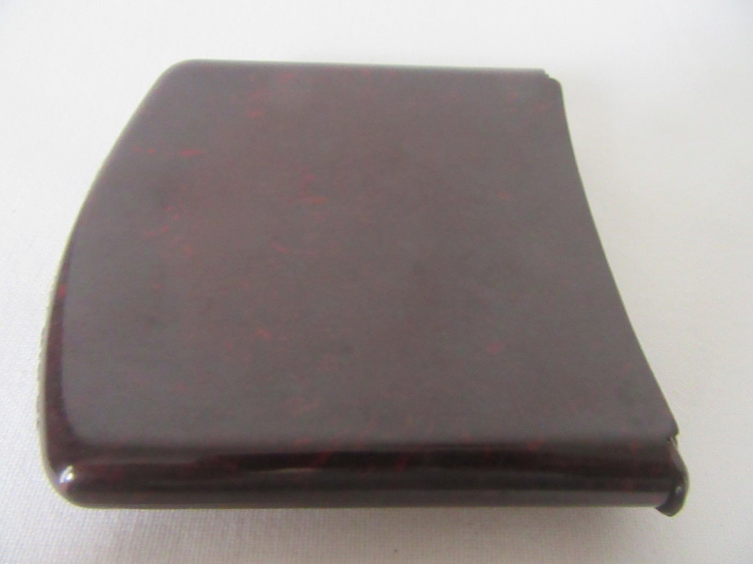 Curved Bakelite Cigarette Case,holder.slide Opener.deep Brown/red ...