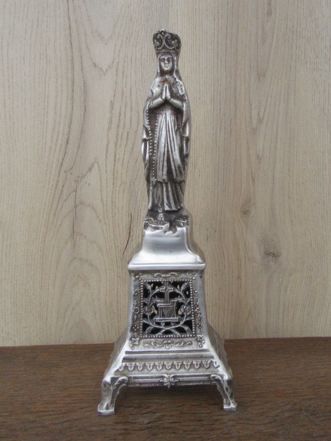 Large Antique Vtg French Virgin Mary Statue / Blessed Virgin - Etsy