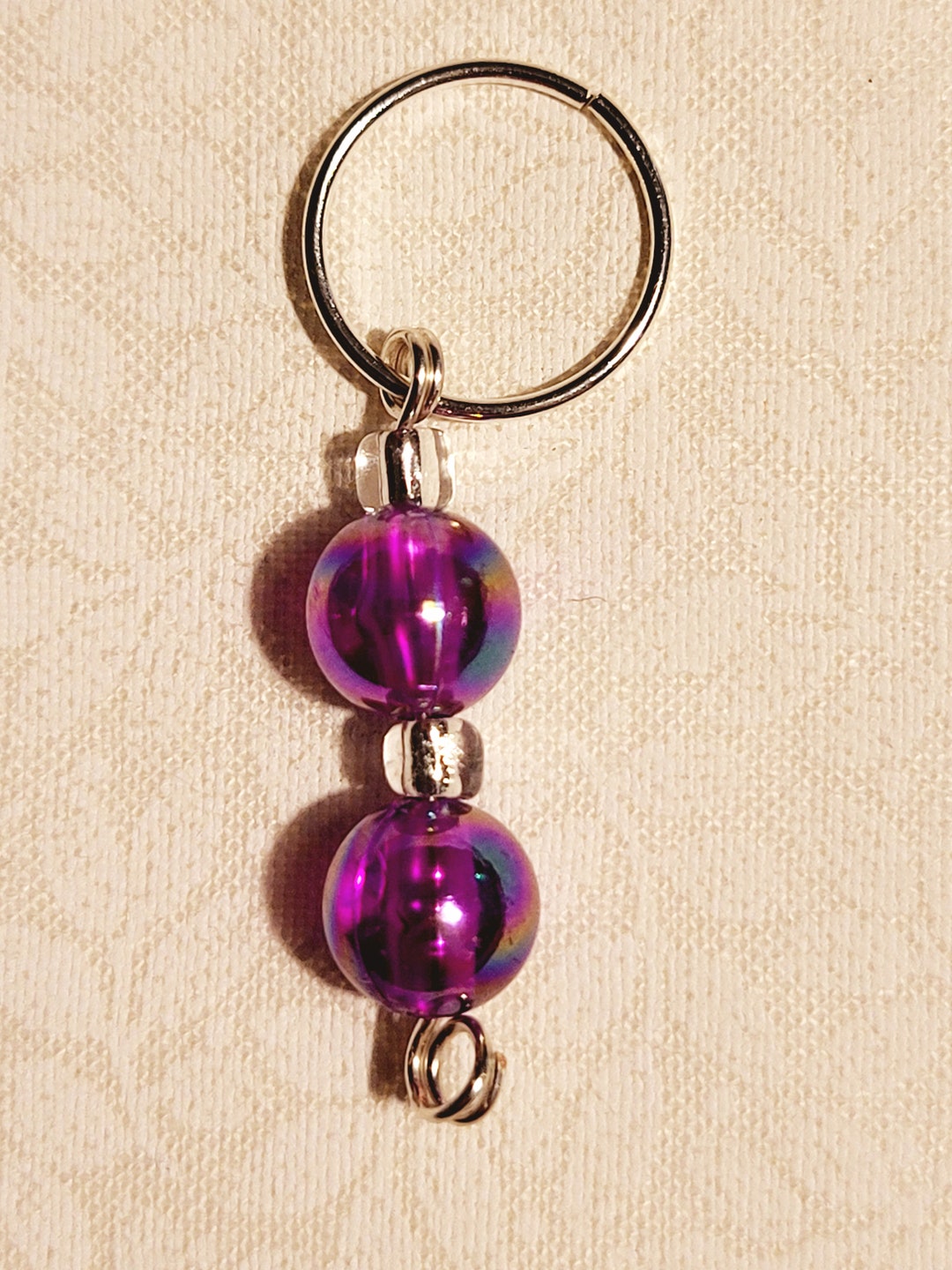 205 Silvery Hair Ring for Locs and Braids With Translucent Opalescent ...