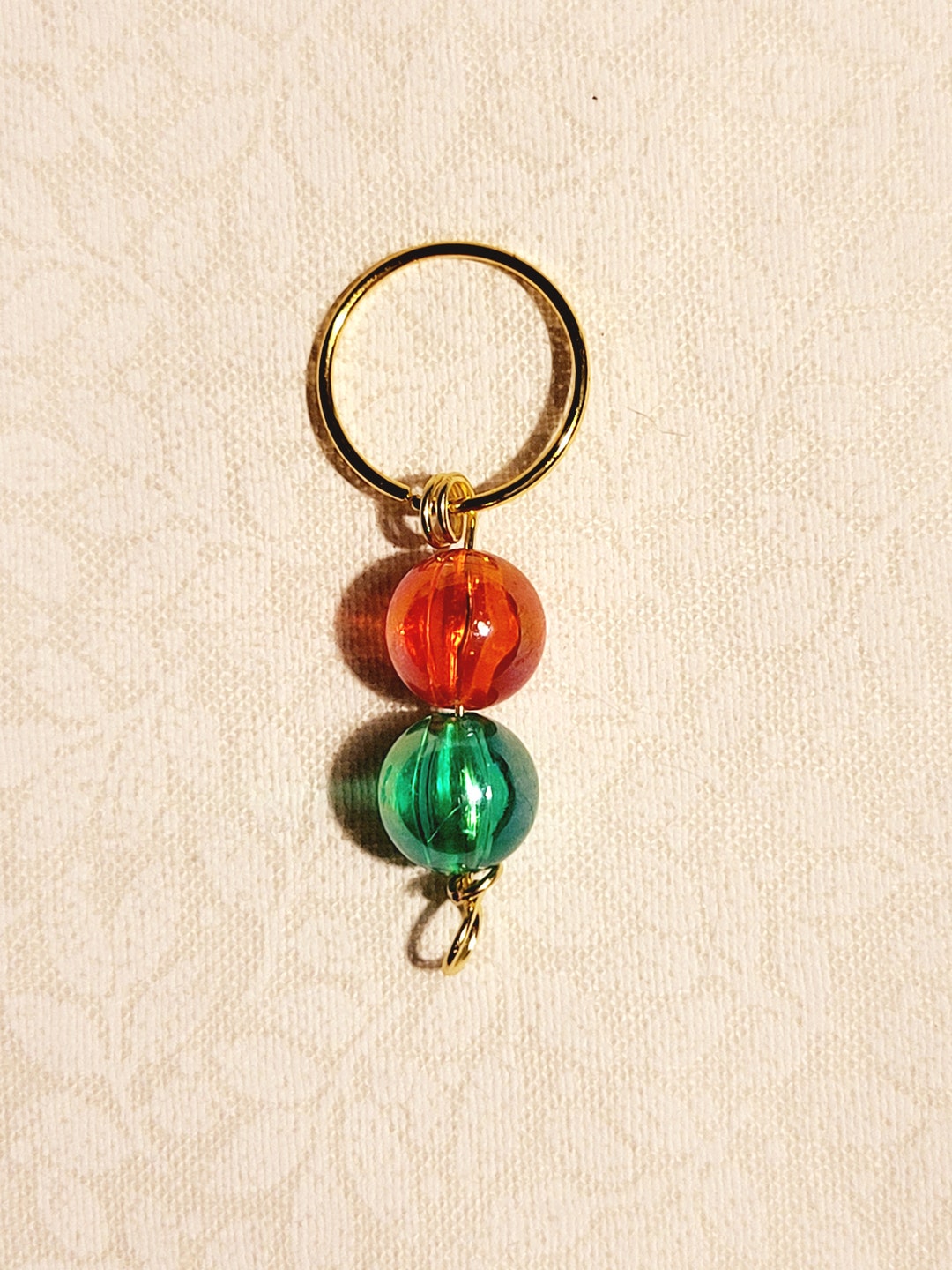 201 Golden Hair Ring for Locs and Braids With Red and - Etsy