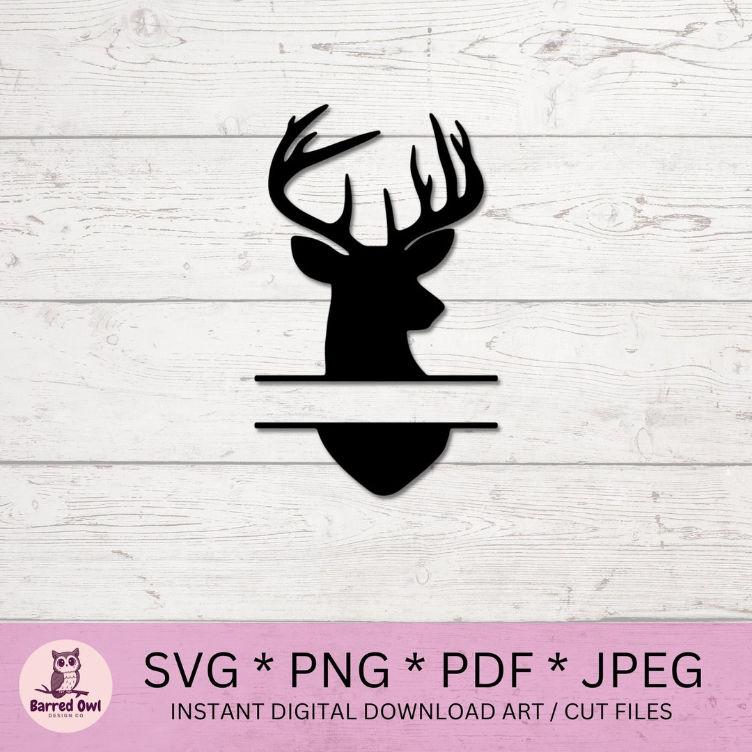 Buck Rack Monogram Deer Head SVG, Digital Download, Cut File, Png, Jpeg ...