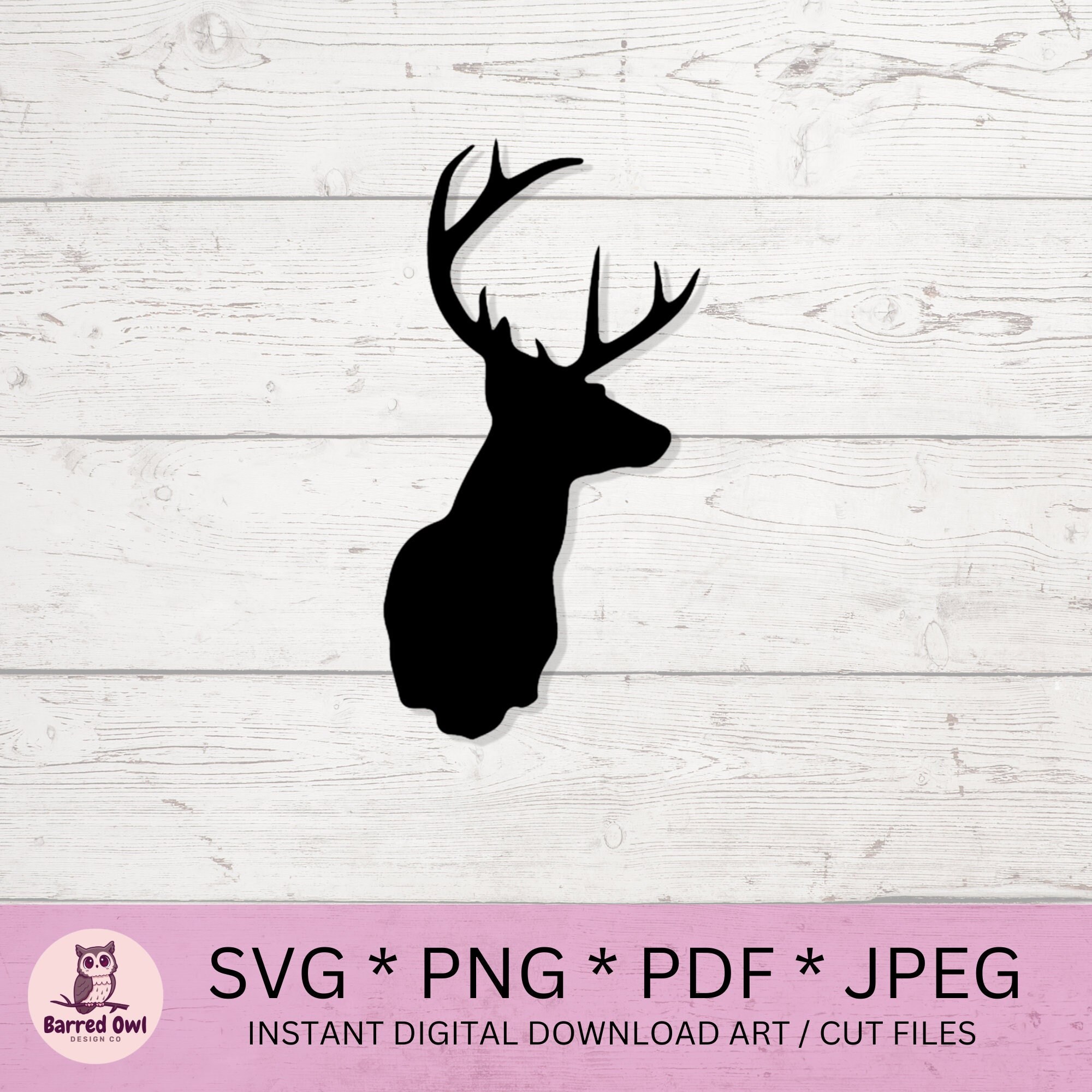 Deer Head Buck Rack SVG, Digital Download, Cut File, Png, Jpeg, Pdf ...