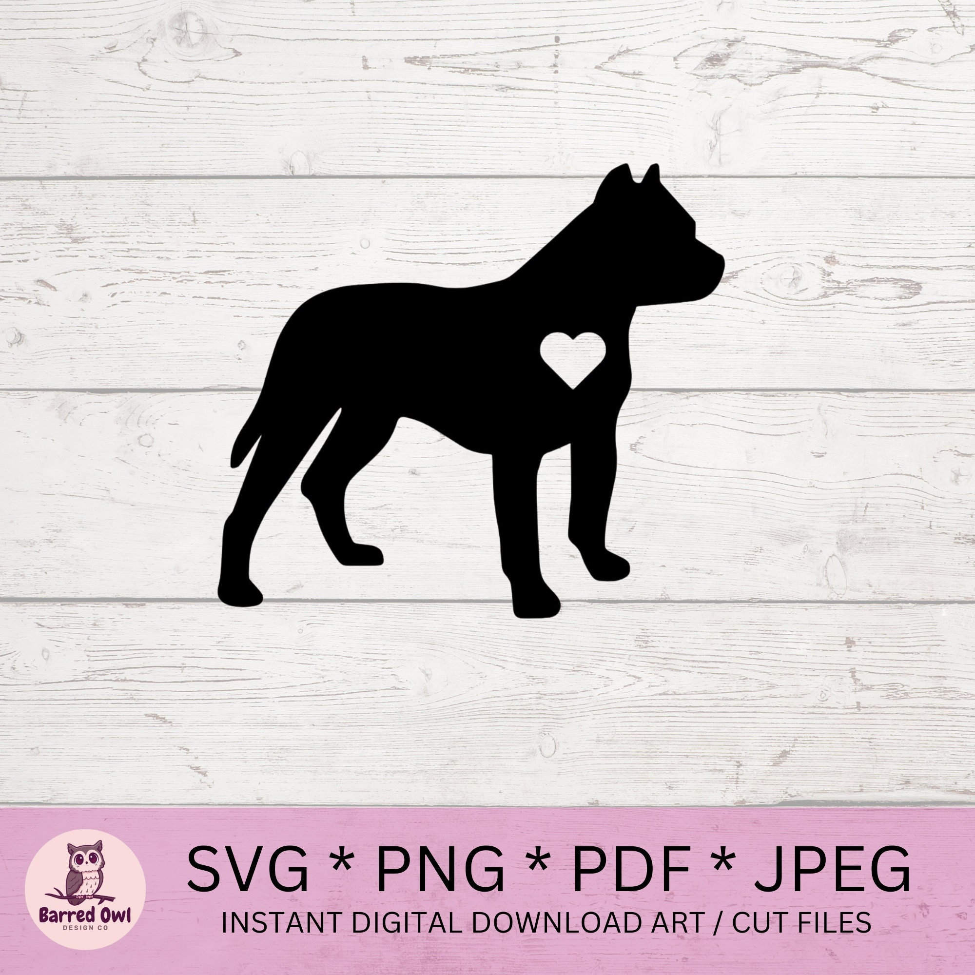 Pit Bull Dog Heart SVG Pitty Bully Digital Download Cut - Etsy