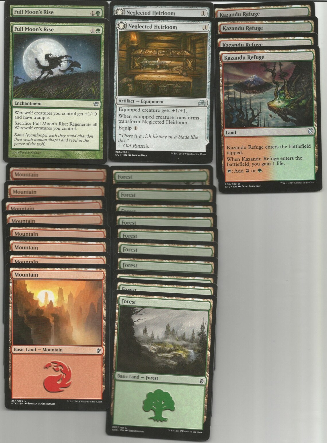 60 Card Deck - WEREWOLVES - Ready to Play - Rares - Magic Mtg-red Green ...