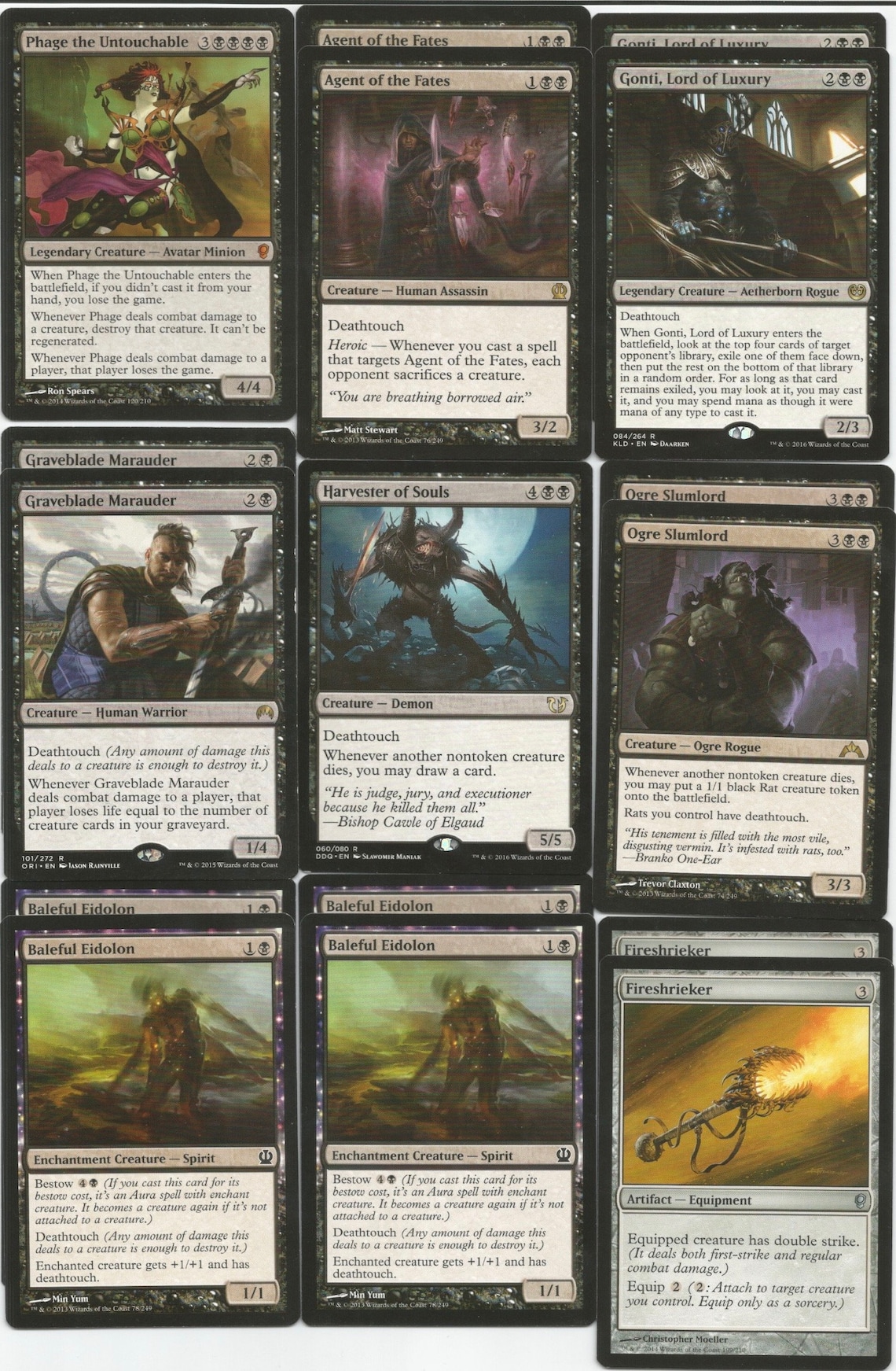 Black Deathtouch Deck Custom MTG Magic the Gathering Rares | Etsy