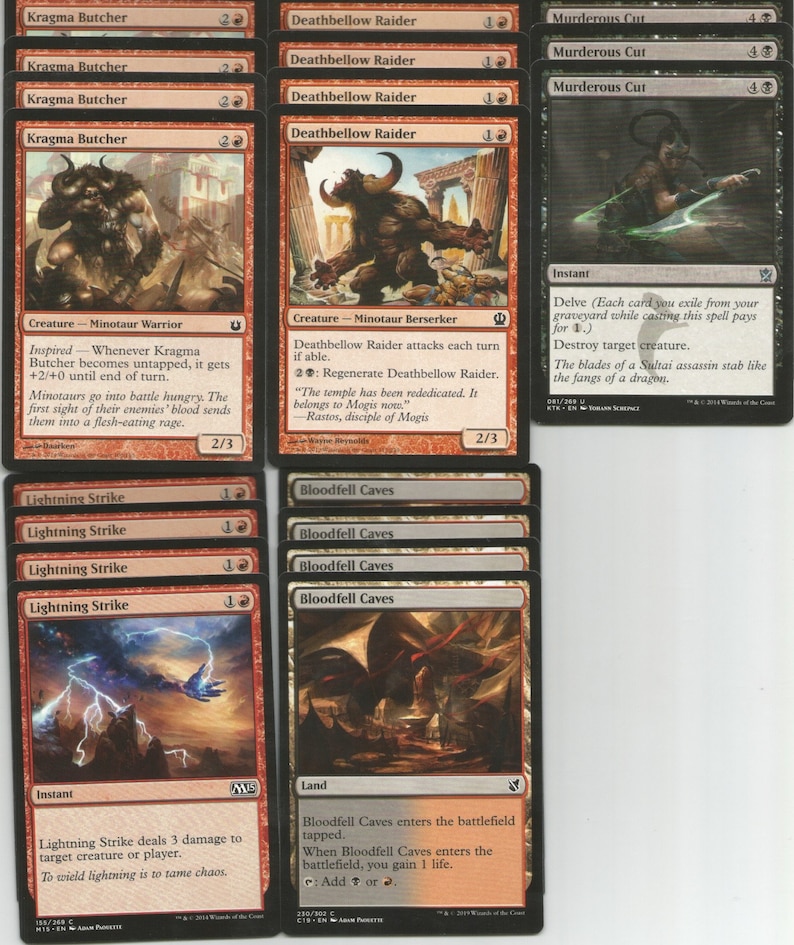 60 Card Deck - Minotaur- Ready to Play - Fun - Magic MTG Tribal Mogis ...