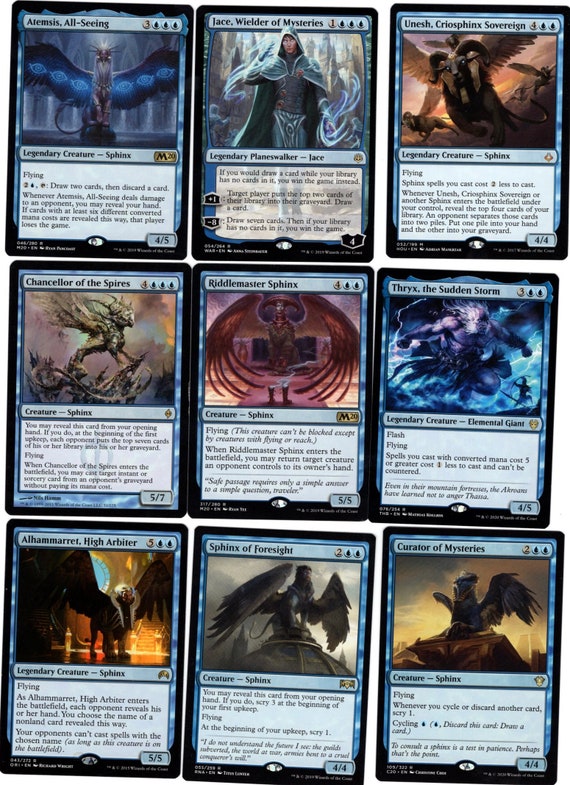 Blue-100 Card Sphinx Deck-commander-jace-rare-mythic-magic the | Etsy