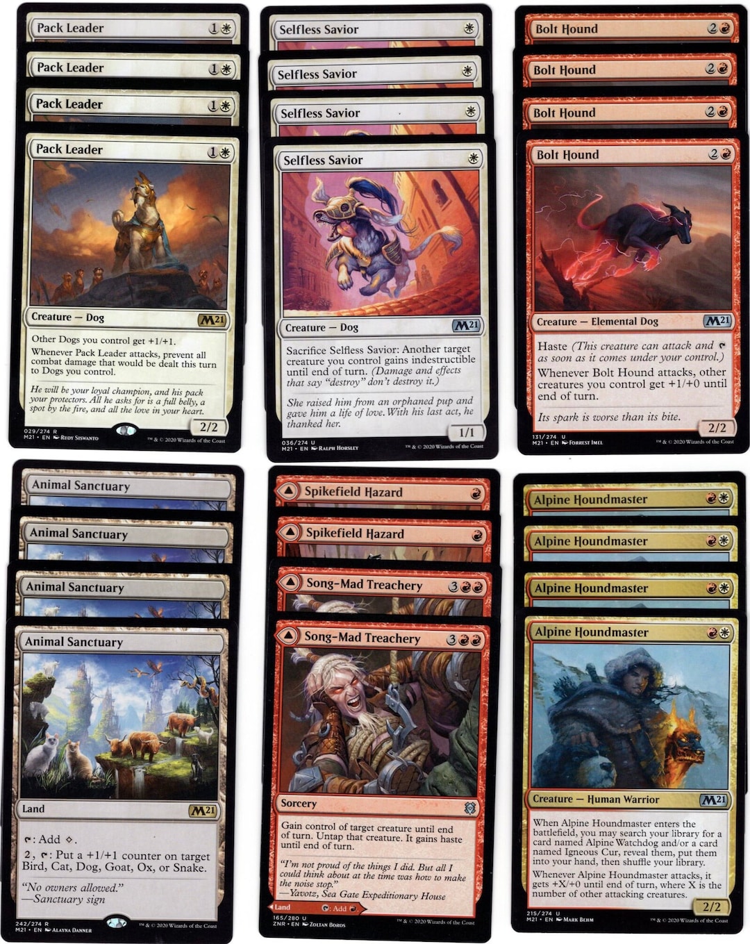 Dog Days!-60 Magic the Gathering Deck-mtg-rares-red-white-ready to Play ...