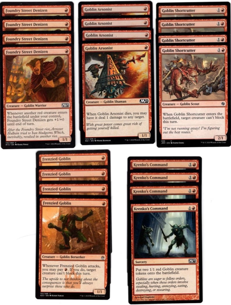 60 Card Deck - Mono Red GOBLINS - Ready to Play - Rare Cards - Magic ...