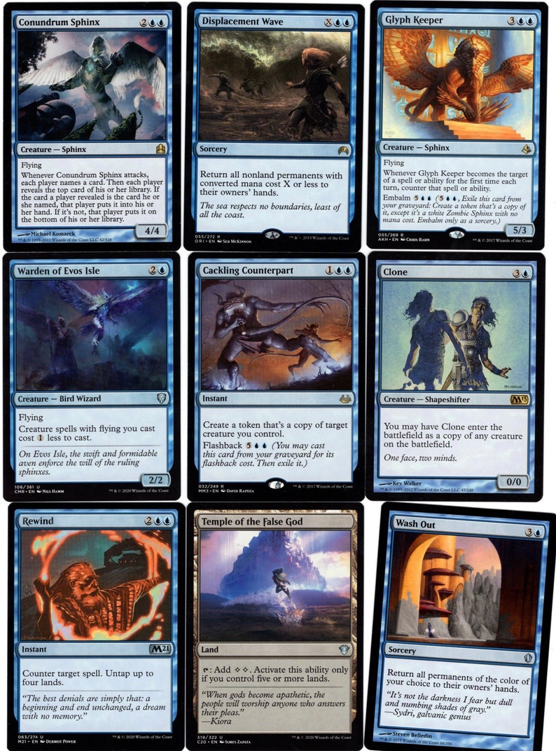Blue-100 Card Sphinx Deck-commander-jace-rare-mythic-magic the - Etsy ...