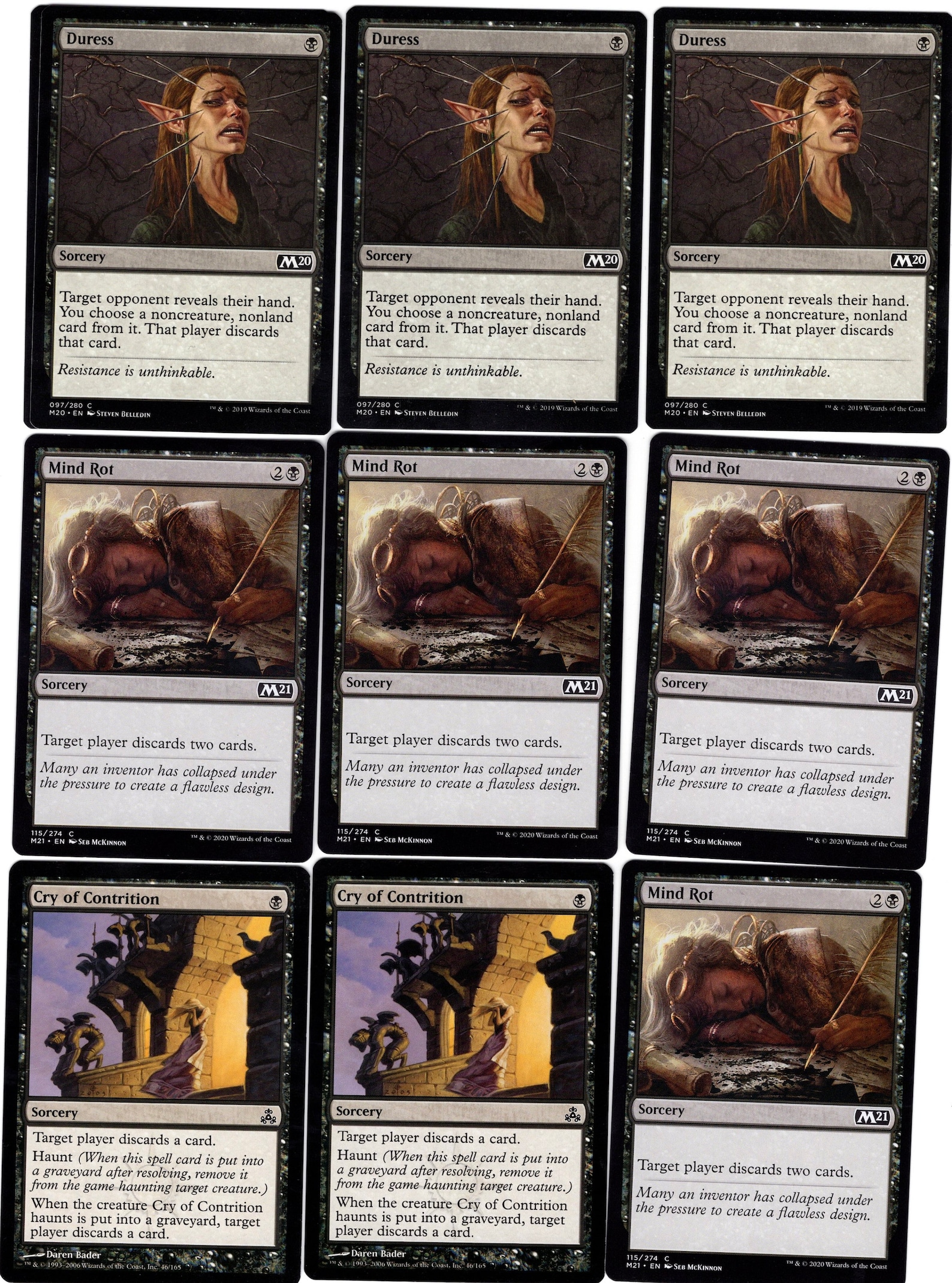 Discard Rack mono Black Deck Mind Shatter MTG Magic - Etsy