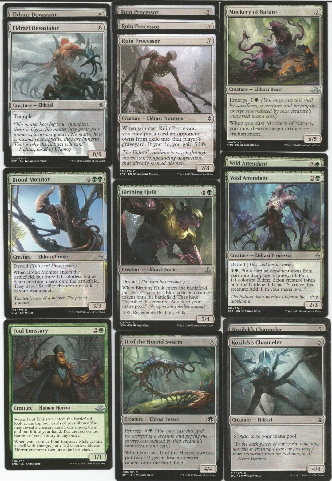 Green Eldrazi Scions Mtg-custom Casual Full 60 Card Deck-magic the ...