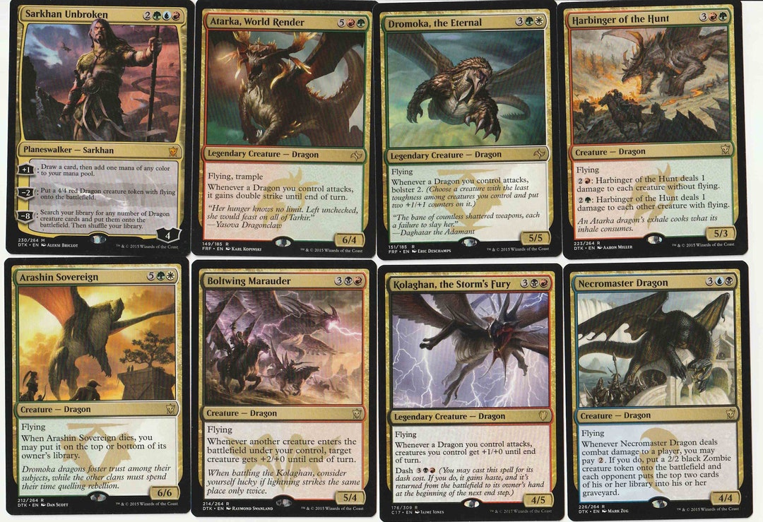 Five Color Dragon Deck - Custom MTG Magic the Gathering Many Rares ...