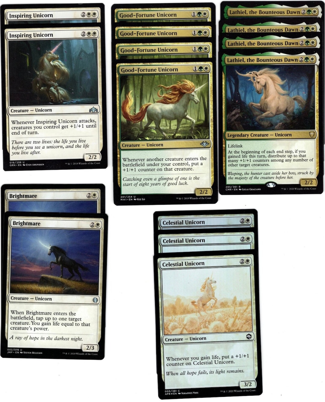 UNICORNS & LIFELINK-60 Card Deck-mtg-magic the Gathering-rares-fun ...