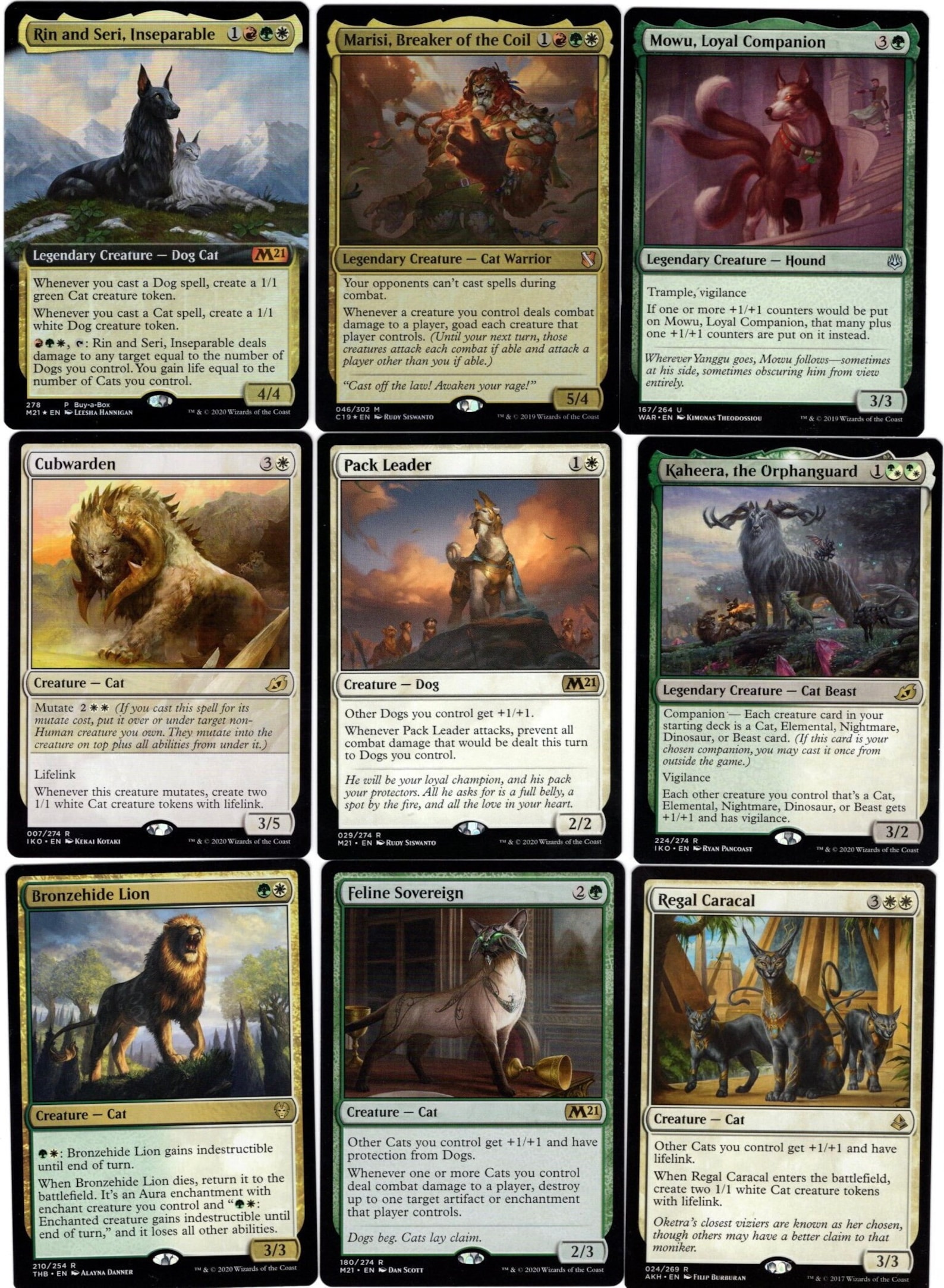 Dogs & Cats 100 Card Magic the Gathering Commander Deck-mythic-rare-rin ...