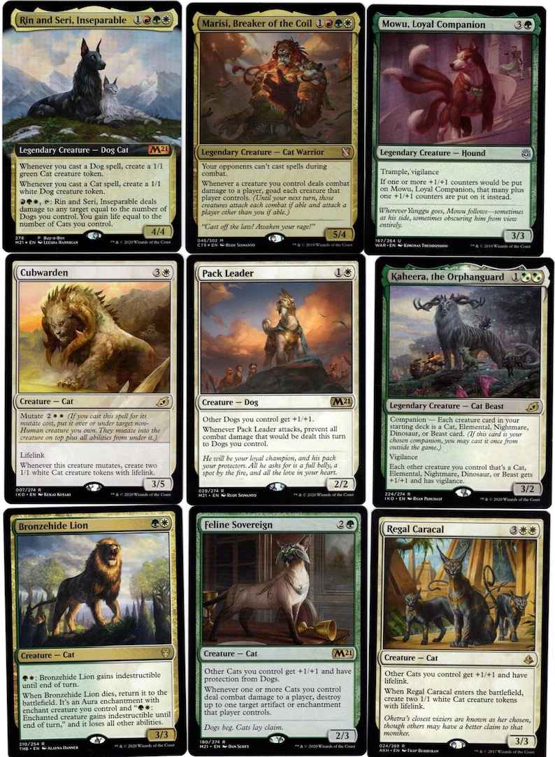 Dogs & Cats 100 Card Magic the Gathering Commander - Etsy
