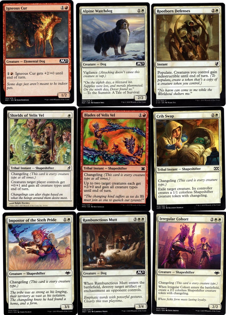 Dogs & Cats 100 Card Magic the Gathering Commander Deck-mythic-rare-rin ...