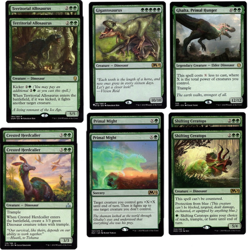 Mighty Dinos-60 Card Magic the Gathering Deck-mtg-ghalta Primal Hunger ...